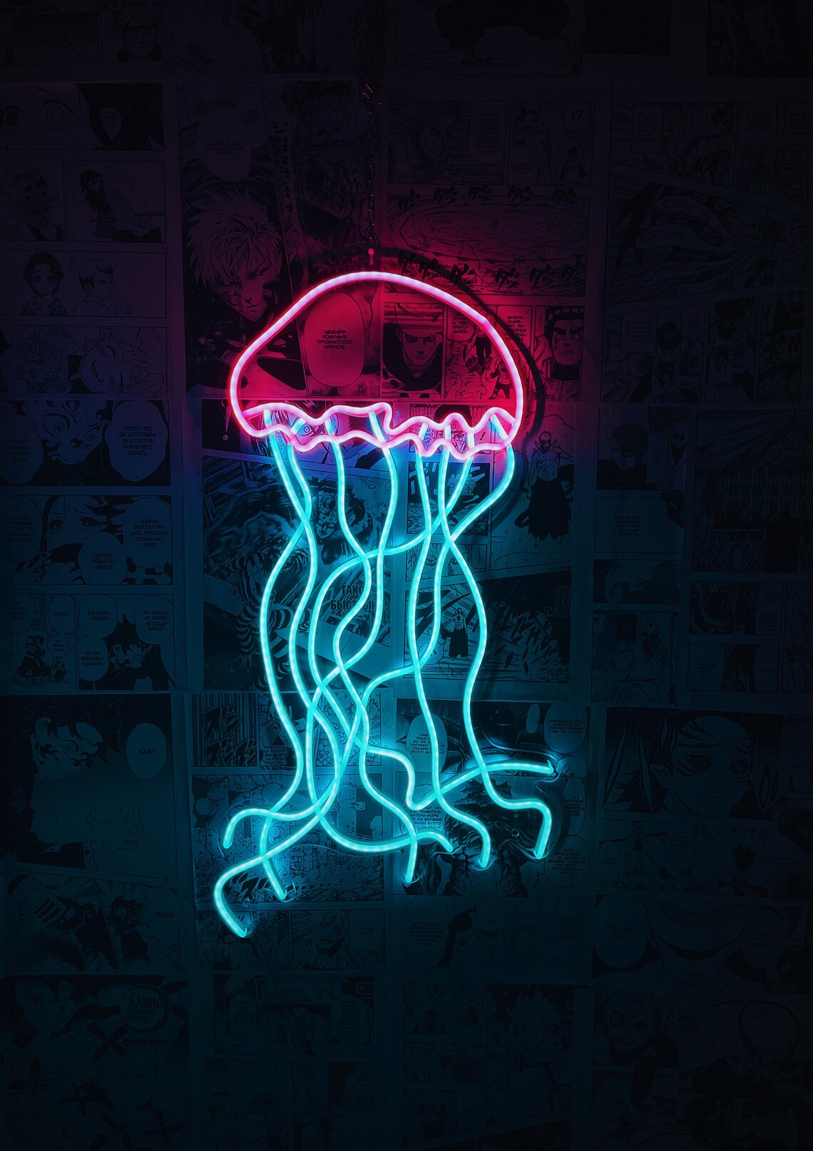 Jellyfish LED Neon Sign Wall Decor Wall Sign Neon Lights - Etsy
