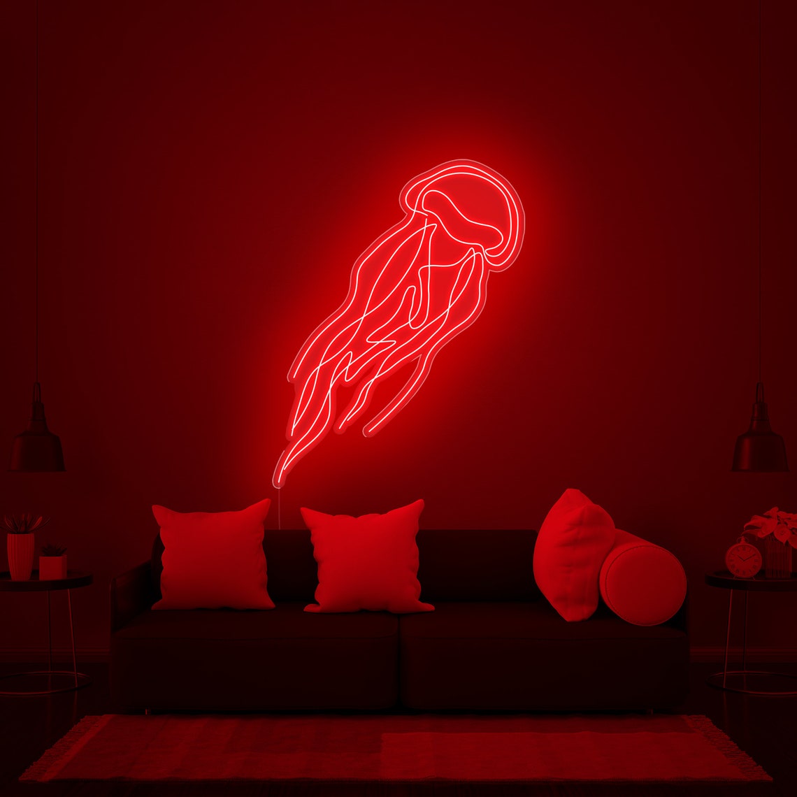Jellyfish LED Neon Sign Wall Decor Wall Sign Neon Lights - Etsy
