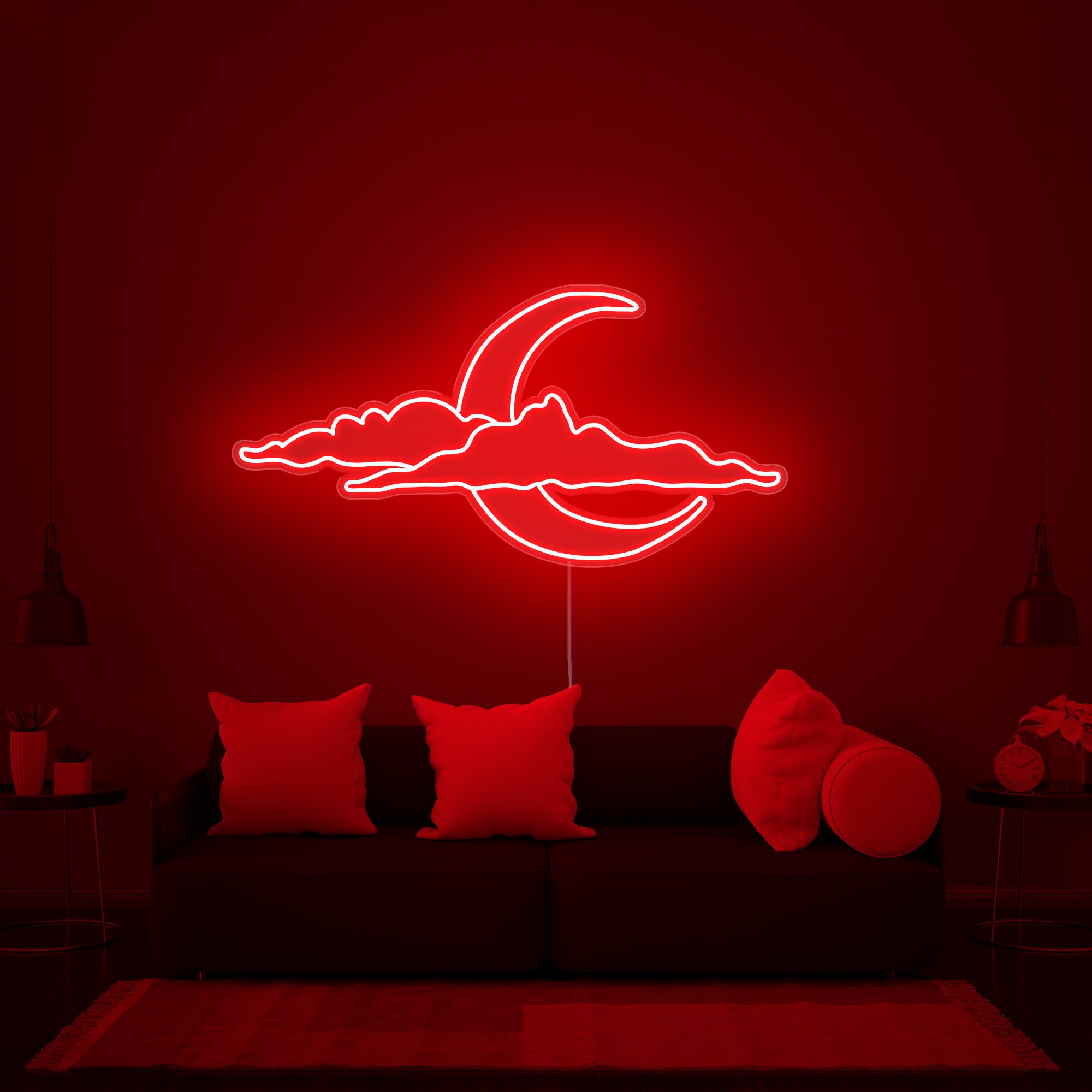 Cloud and Moon LED Neon Sign Wall Decor Wall Sign Neon - Etsy