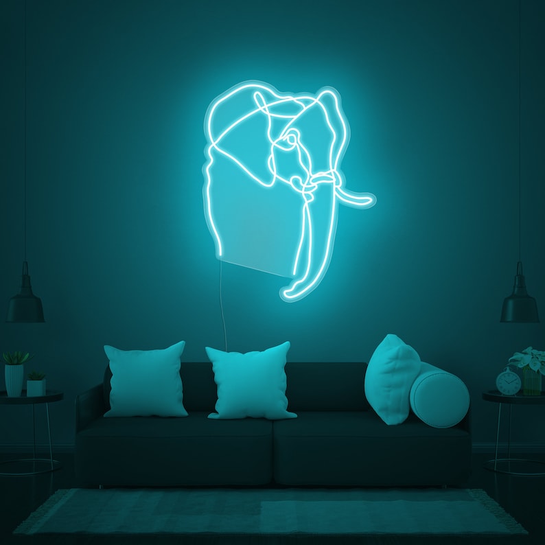 Elephant LED Neon Sign – Wall Decor, Neon Lights - Etsy