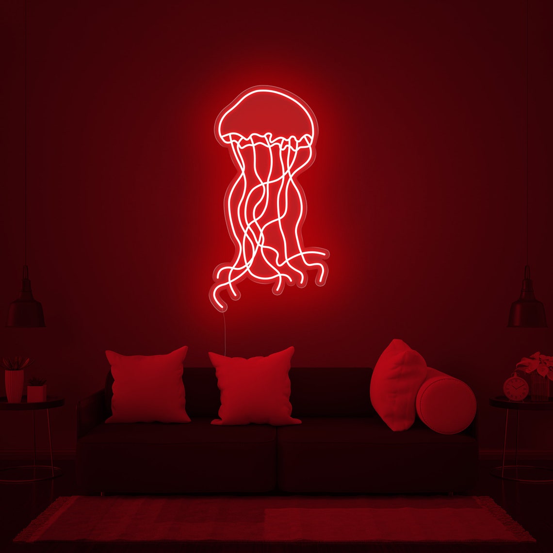 Jellyfish LED Neon Sign Wall Decor Wall Sign Neon Lights - Etsy