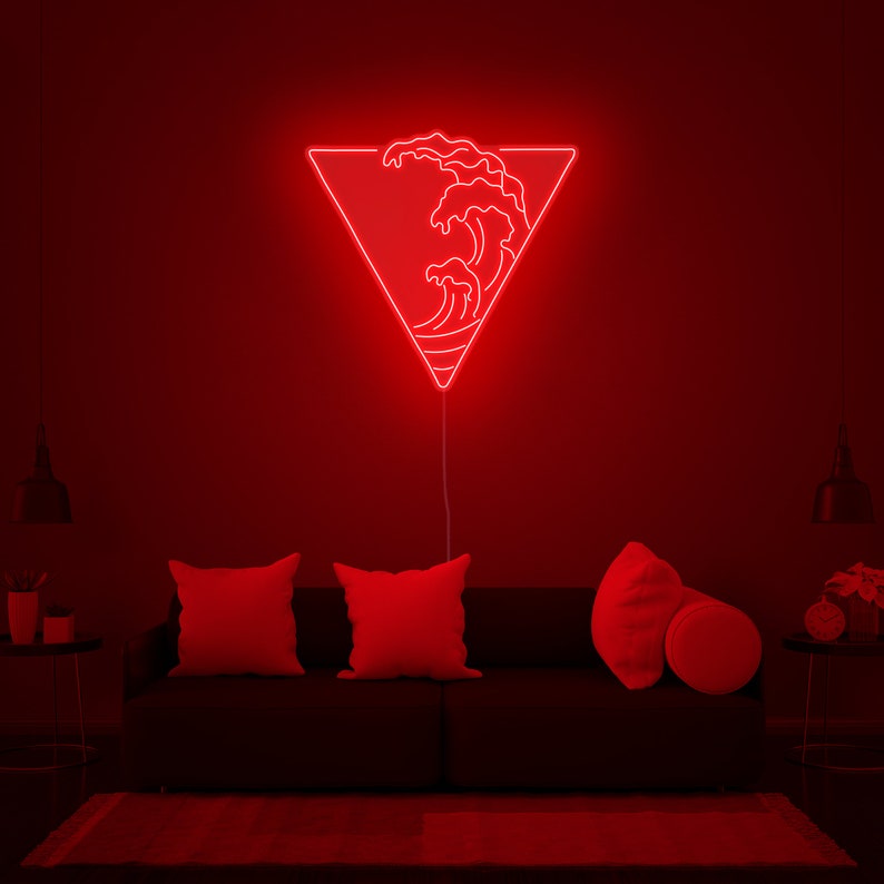 Wave in a Triangle LED Neon Sign, Wall Decor, Wall Sign, Neon Lights - Etsy