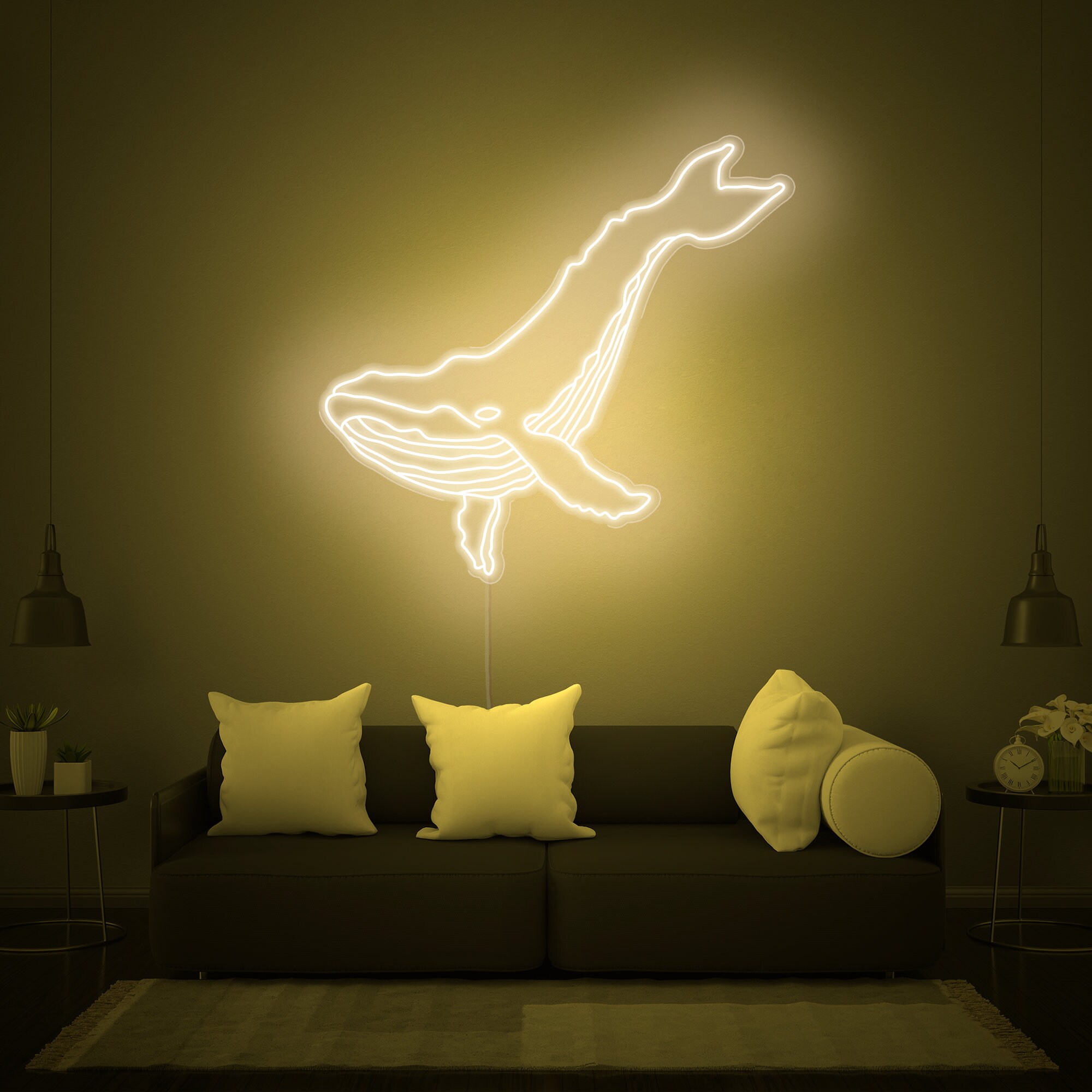 Whale LED Neon Sign Wall Decor Wall Sign Neon Lights - Etsy