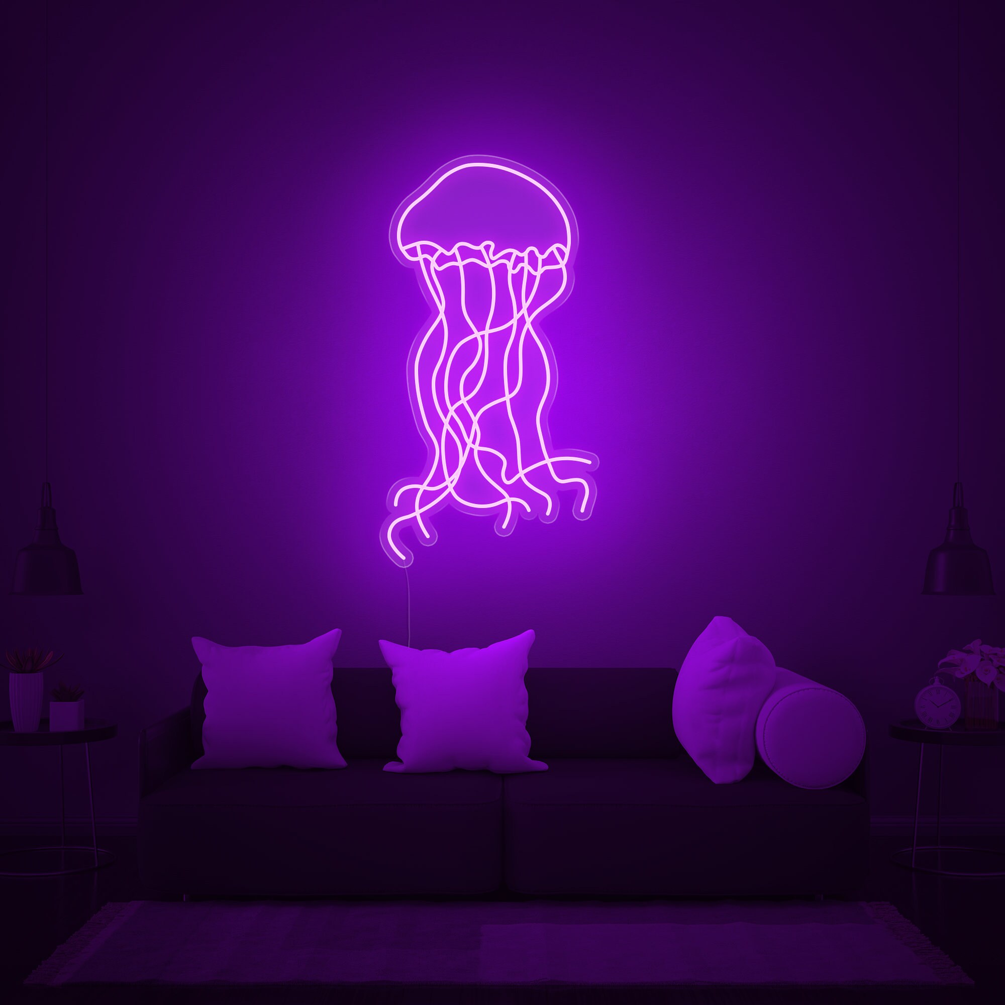 Jellyfish LED Neon Sign - Wall Decor - Etsy