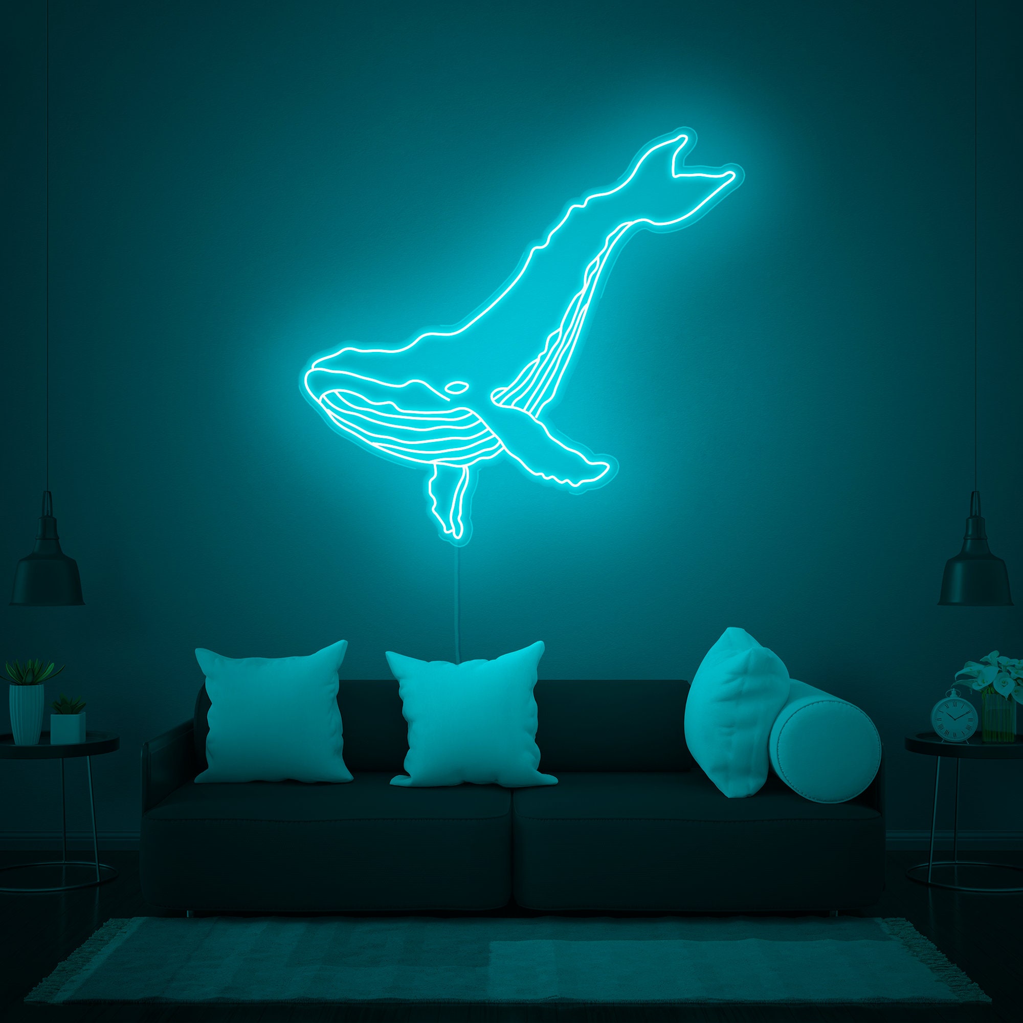 Whale LED Neon Sign Wall Decor Wall Sign Neon Lights - Etsy