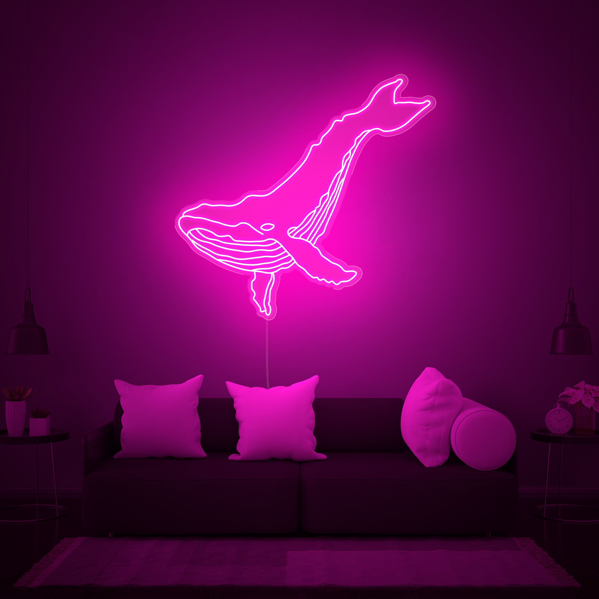 Whale LED Neon Sign Wall Decor Wall Sign Neon Lights - Etsy