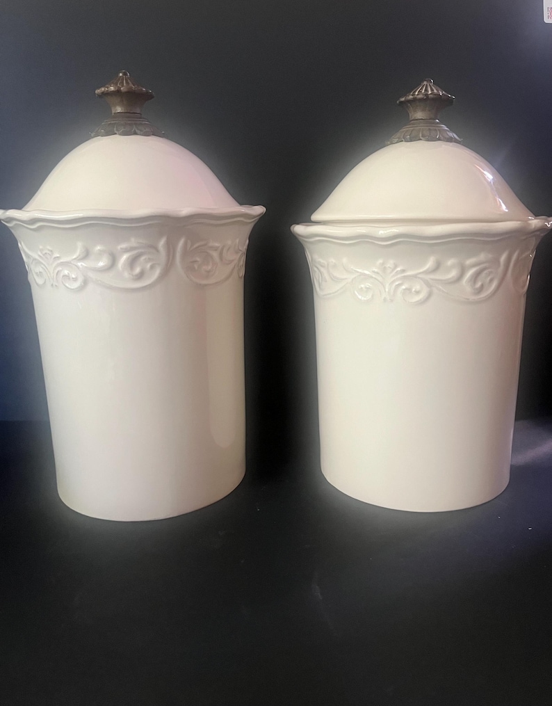 Vintage Chris Madden Set JC Penney Corvella Stone Canisters ...