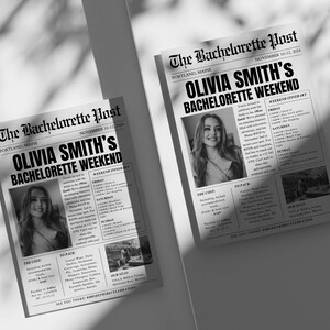 Wedding Newspaper Bachelorette Itinerary Template, Bachelorette Weekend ...