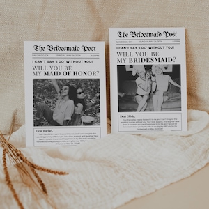 Newspaper Wedding Bridesmaid Proposal Box Card Will You Be My ...