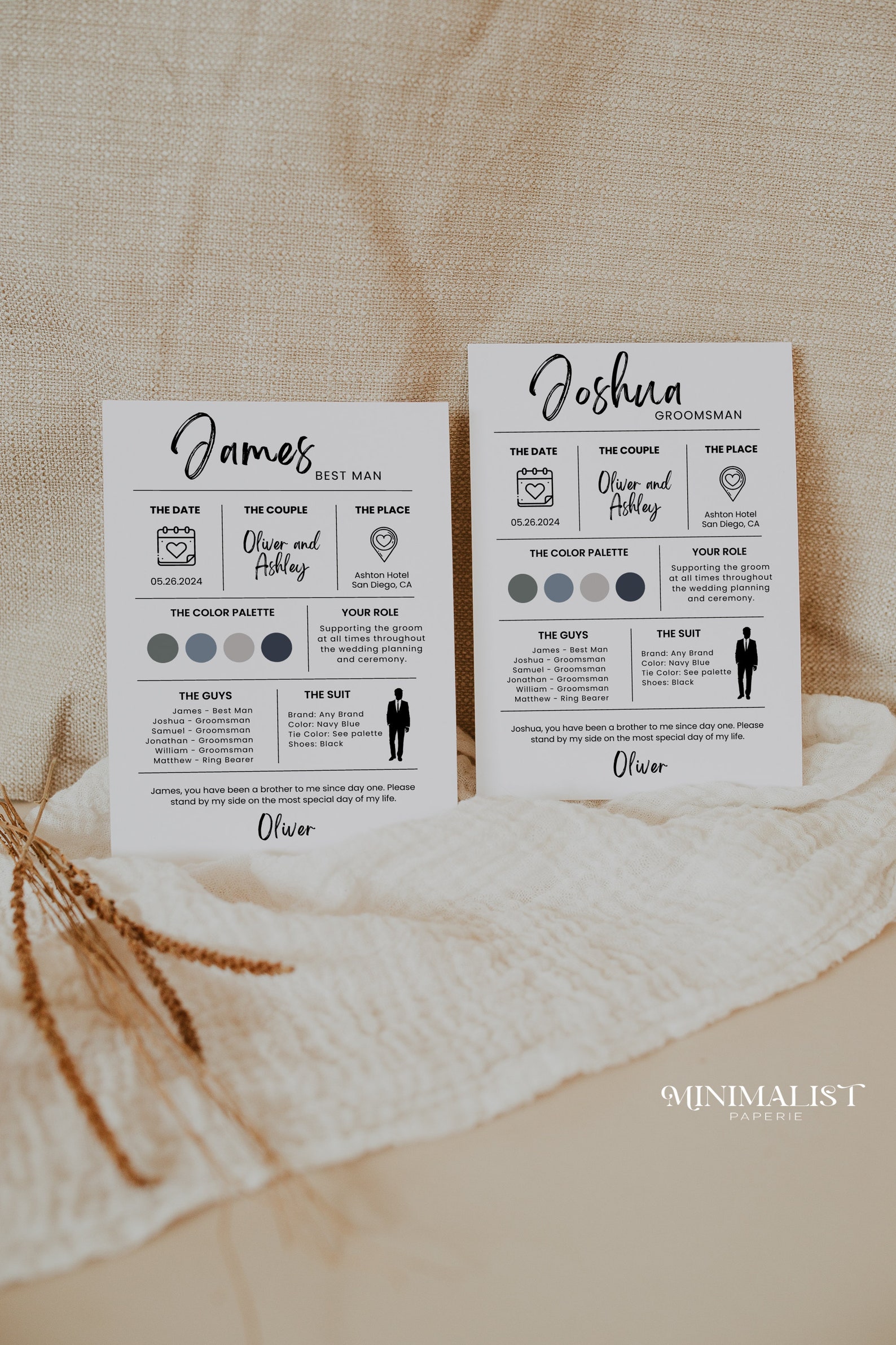 Groomsmen Info Card Template, Groomsman Information Card, Best Man ...