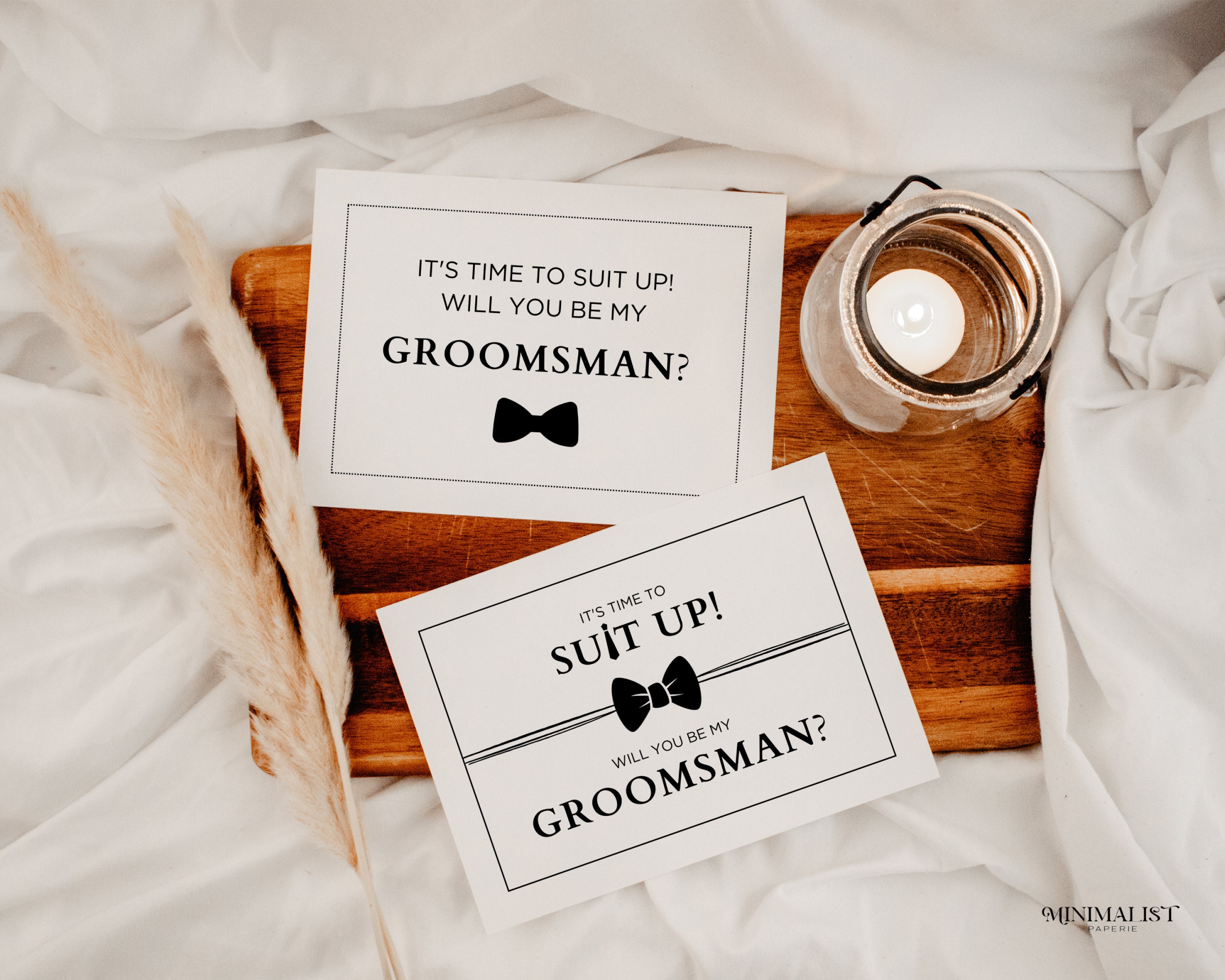 Groomsmen Proposal Card Template, Best Man Card Proposal Template, Will ...