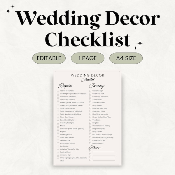 Decor Checklist - Etsy
