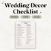 Printable Wedding Decor Checklist, Editable Wedding Checklists for ...