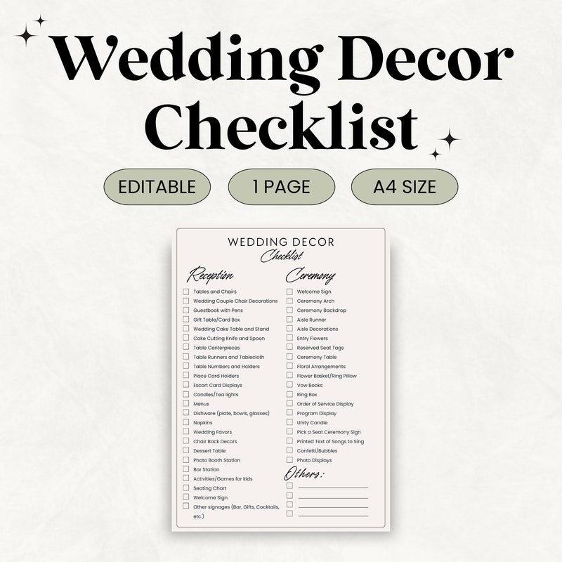 Decor Checklist - Etsy