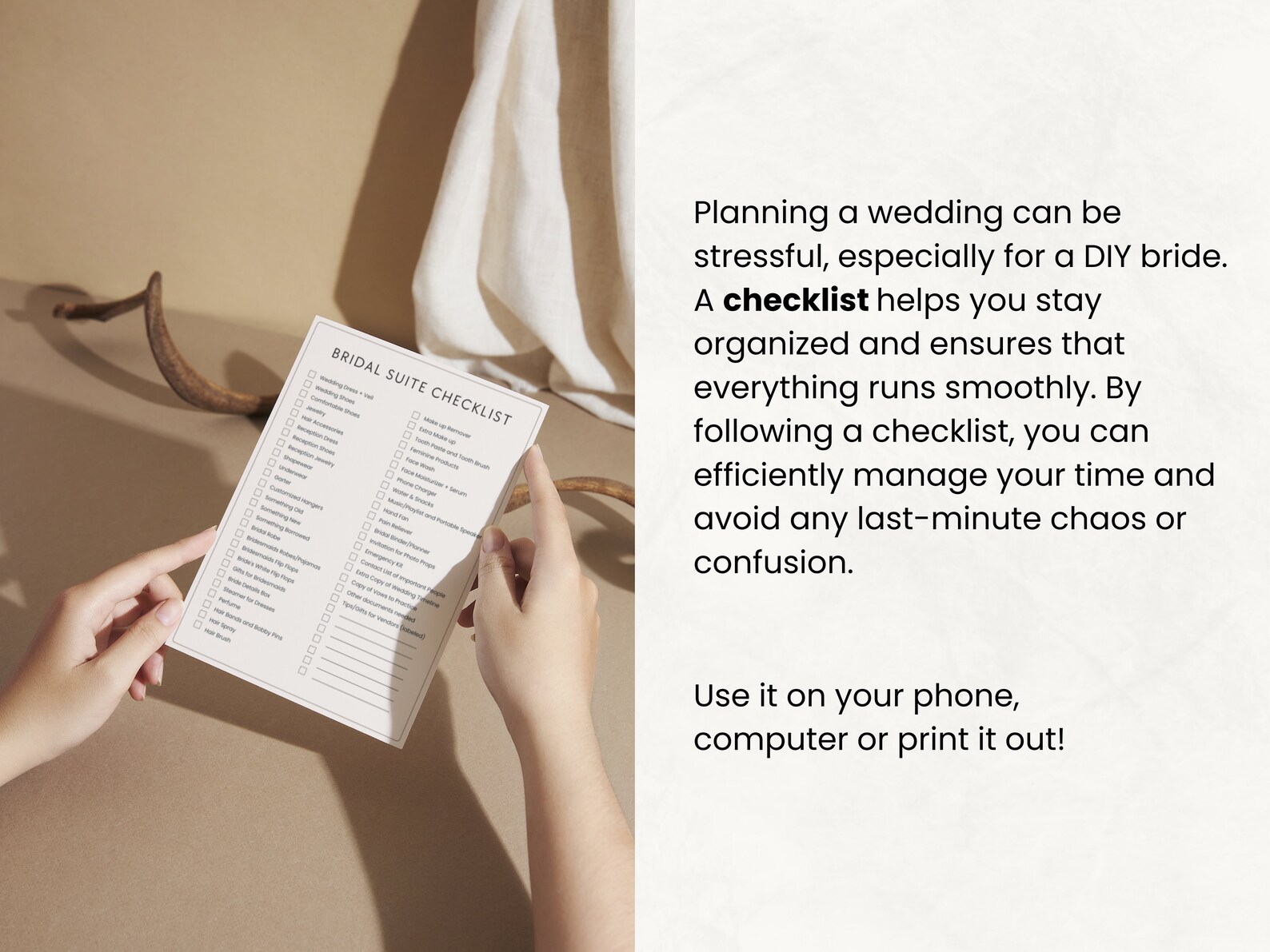 Editable Wedding Day Checklist | Bridal Suite, DIY Printable (canva) - Etsy