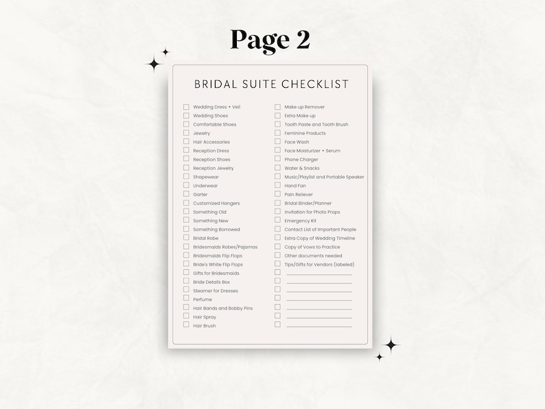 Editable Wedding Day Checklist | Bridal Suite, DIY Printable (canva) - Etsy