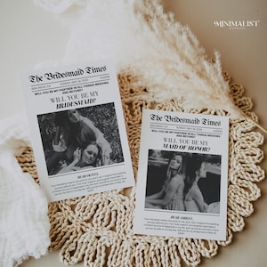 Newspaper Wedding Bridesmaid Proposal Box Card Will You Be My ...