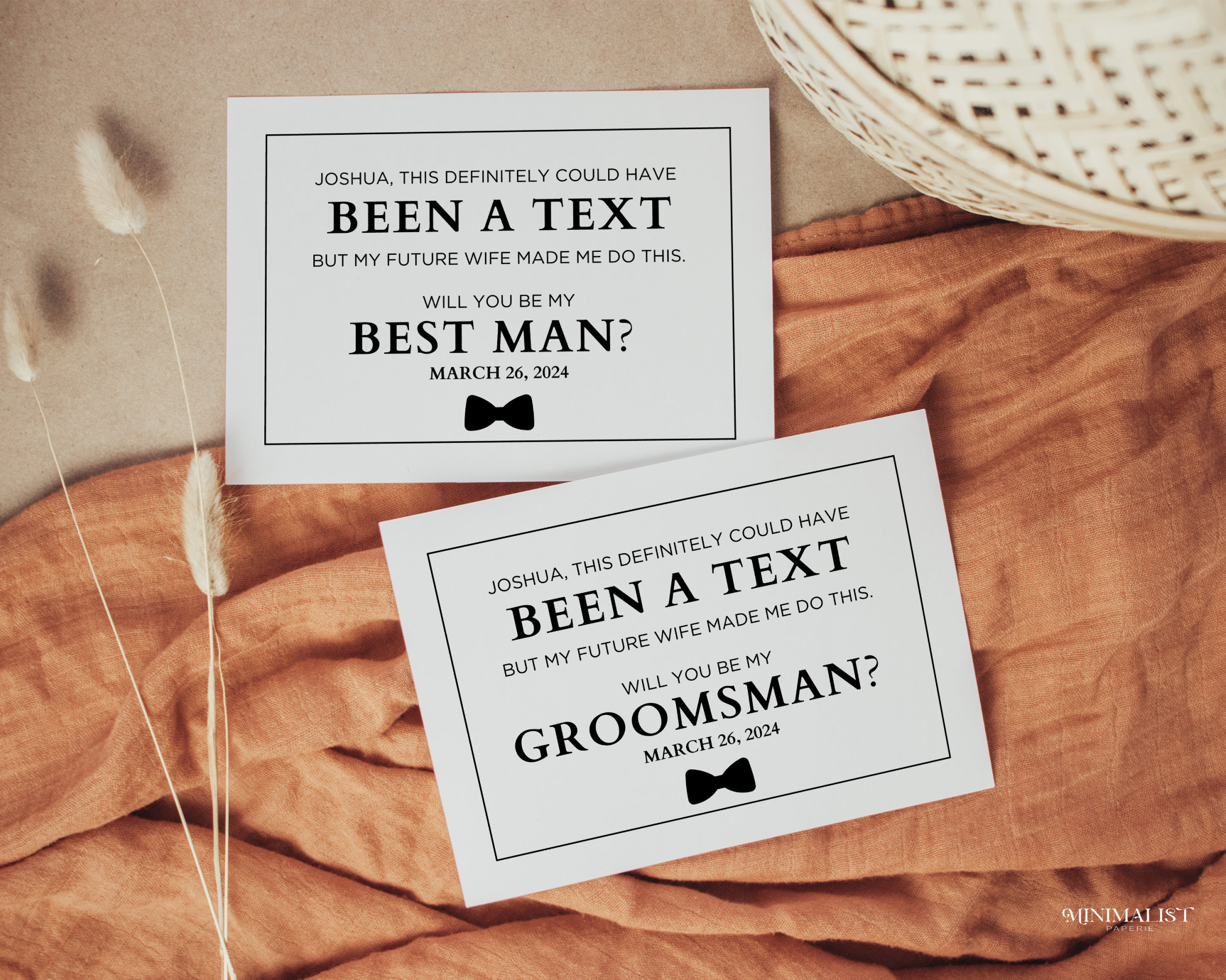 Groomsmen Proposal Card Template, Groomsman Proposal Card, Best Man ...