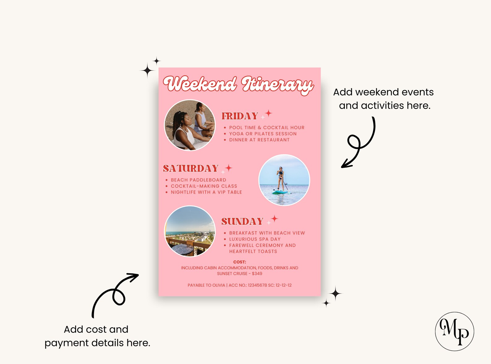 Retro Bachelorette Itinerary Template, Groovy Bachelorette Weekend ...