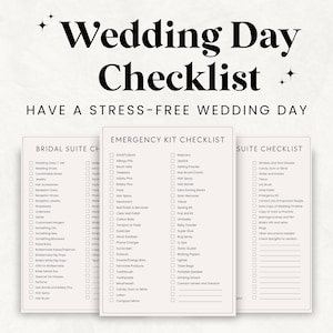 Editable Wedding Day Checklist | Bridal Suite, DIY Printable (canva) - Etsy