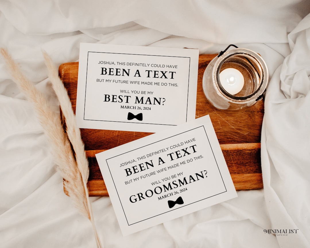Groomsmen Proposal Card Template, Groomsman Proposal Card, Best Man ...