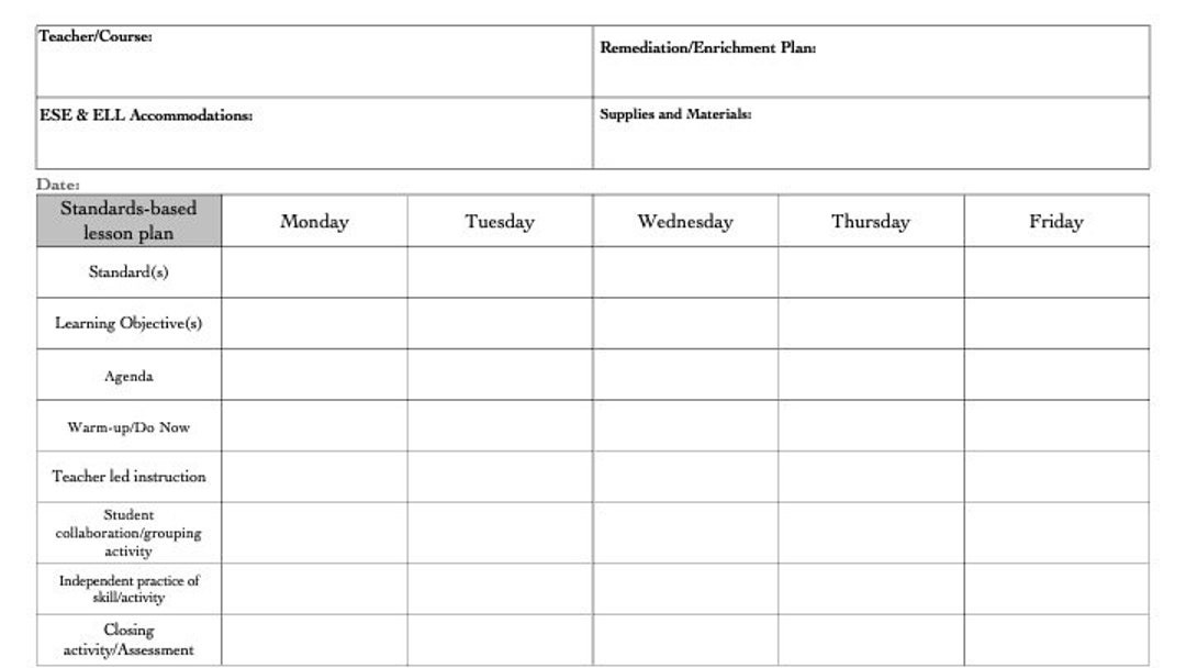 Lesson Planning Templates - Etsy