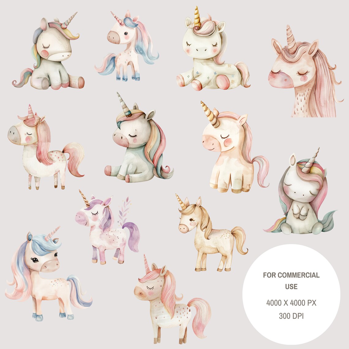 Unicorn Clipart, Unicorn PNG, Watercolor Unicorn, Cute Unicorn Party ...