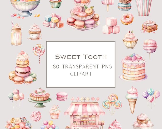 Bakery Clipart: sweets Clipart With Cupcake Clipart, Candy Jars, Cake ...