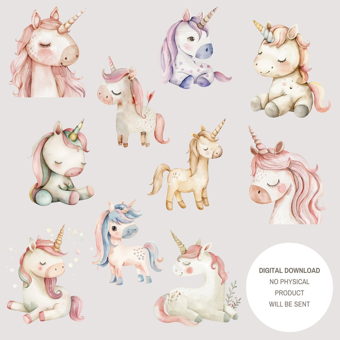 Unicorn Clipart, Unicorn PNG, Watercolor Unicorn, Cute Unicorn Party ...