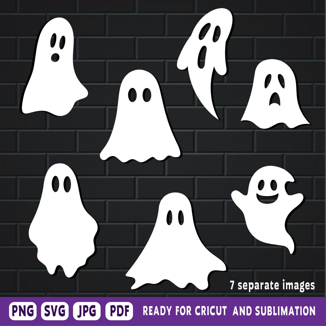 Halloween Ghosts Bundle SVG, Halloween Svg, 7 Hanging Ghosts, Halloween ...
