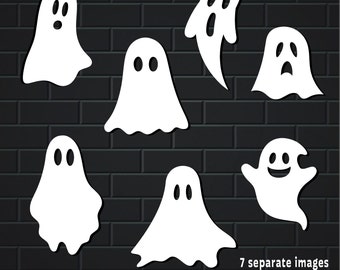 Halloween Ghosts Bundle SVG, Halloween Svg, 12 Hanging Ghosts ...