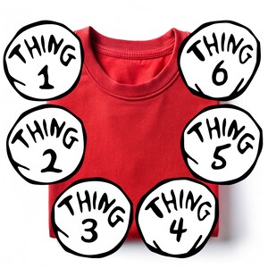 Things Team, Thing 1 to Thing 6 SVG / Thing 1 ,2, 3, 4, 5, 6 Svg Png ...