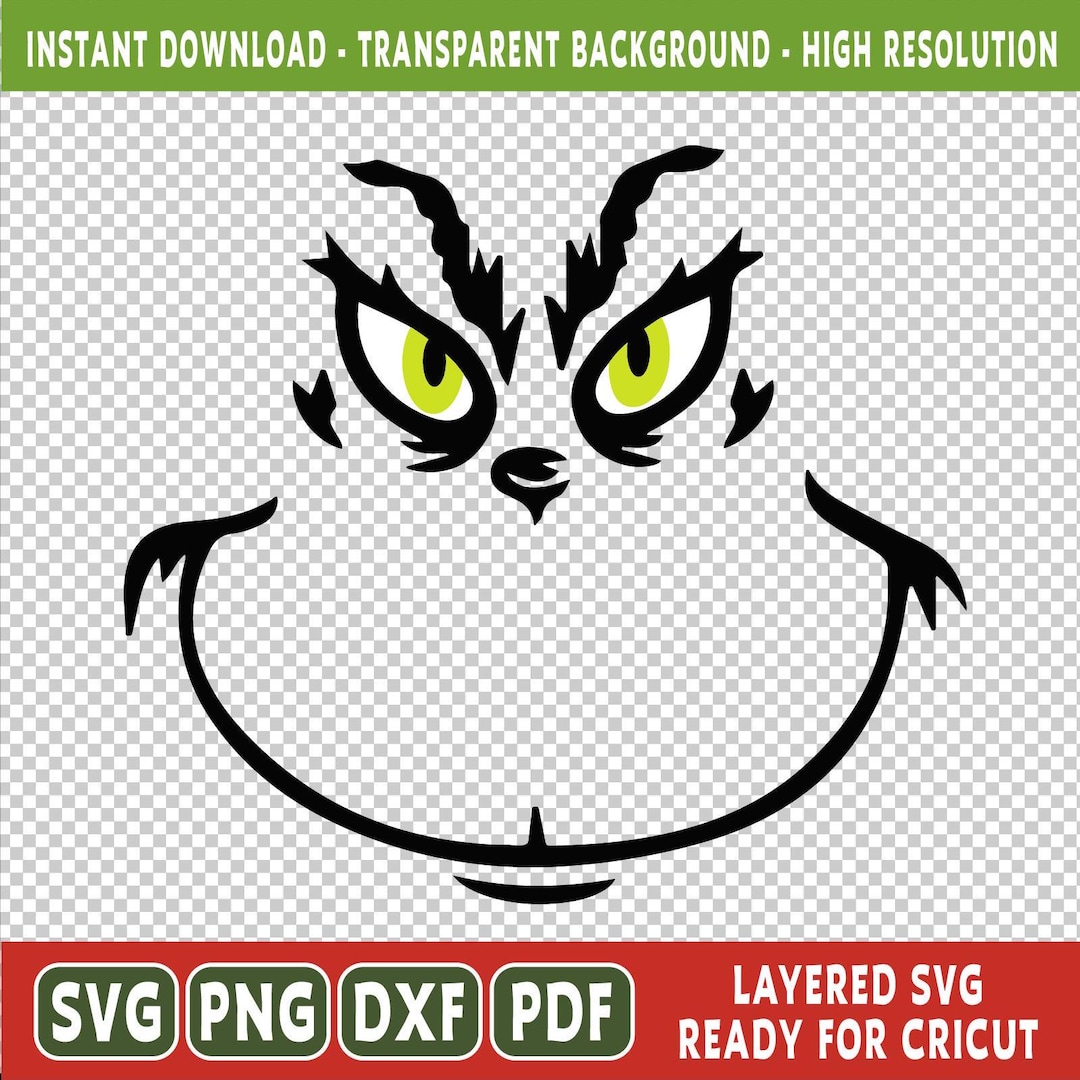 Mr Grinch Face SVG | Grinch Face for Tree Ornaments | Grinch Face Svg ...
