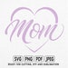 Typography With Text Mom in a Heart Shape SVG Lilac Color MOM ...
