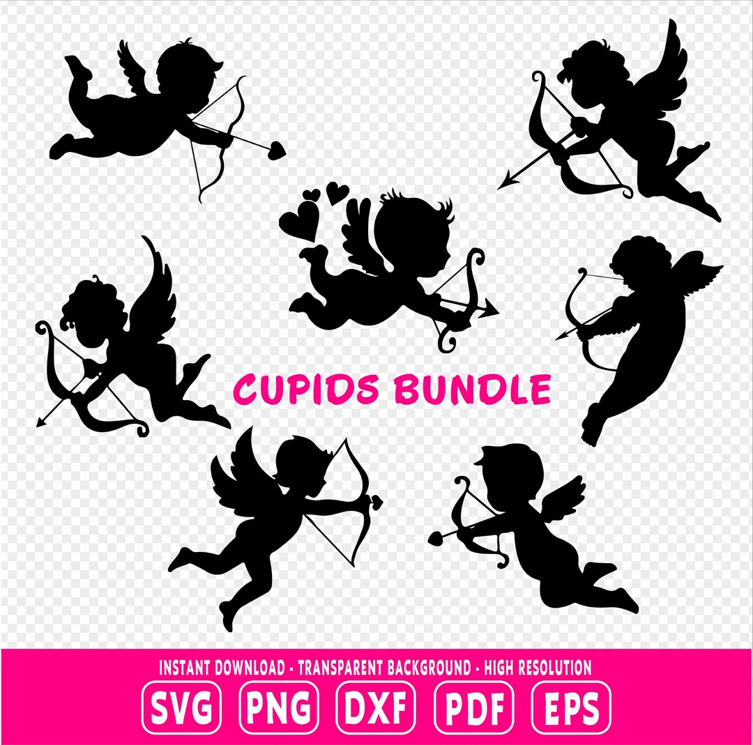 Cute Cupid SVG PNG, Cupids SVG Bundle, Happy Valentines Day, Cut File ...