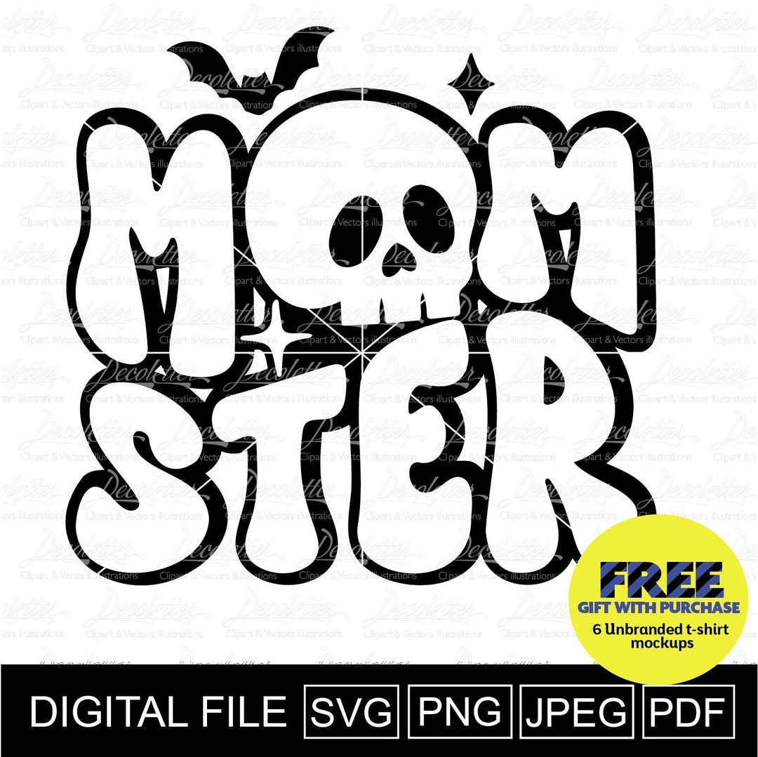 MOMSTER SVG, Cutting Silhouette File, File for Cricut, Halloween T ...
