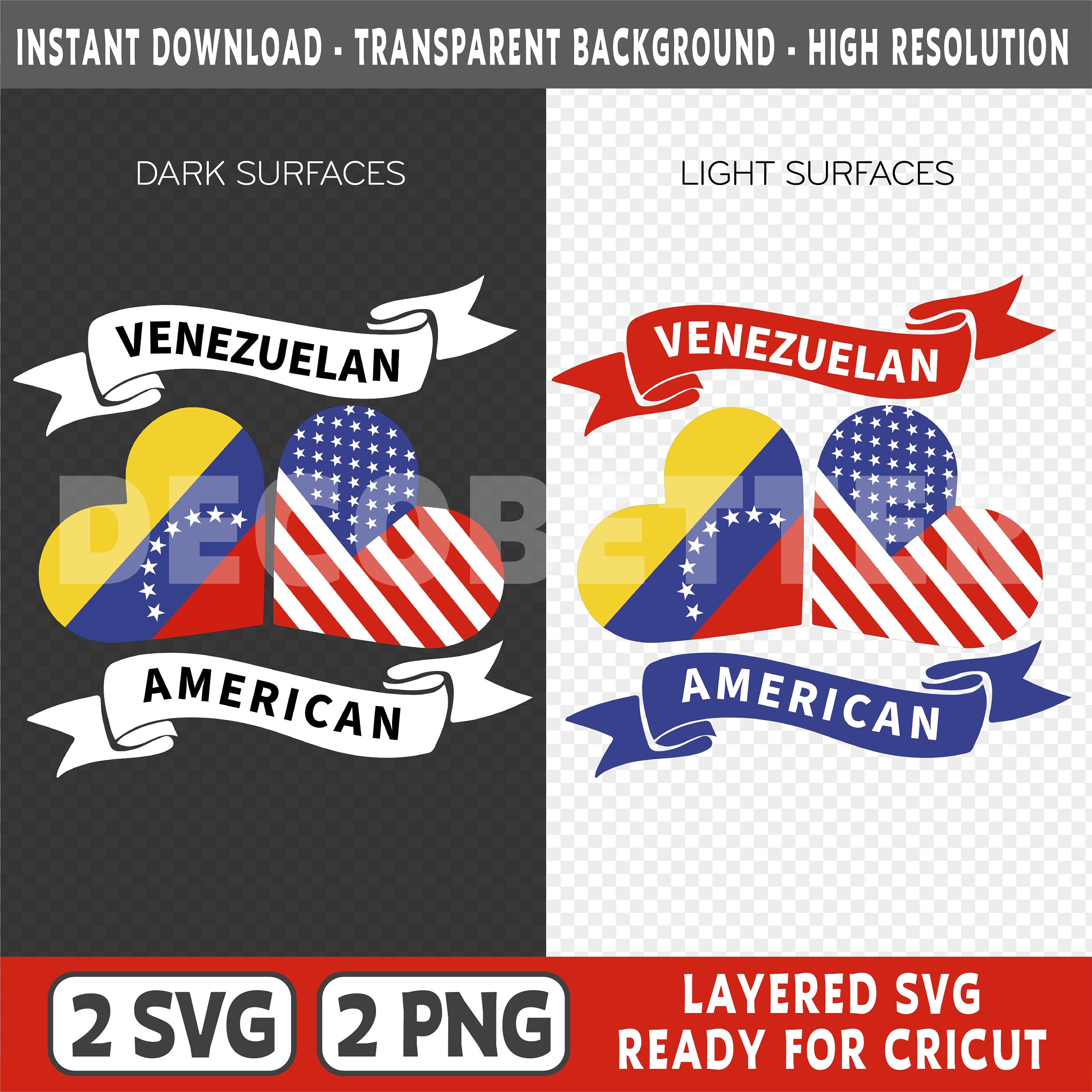 Venezuelan American Flag PNG and SVG Digital File USA and Venezuela ...