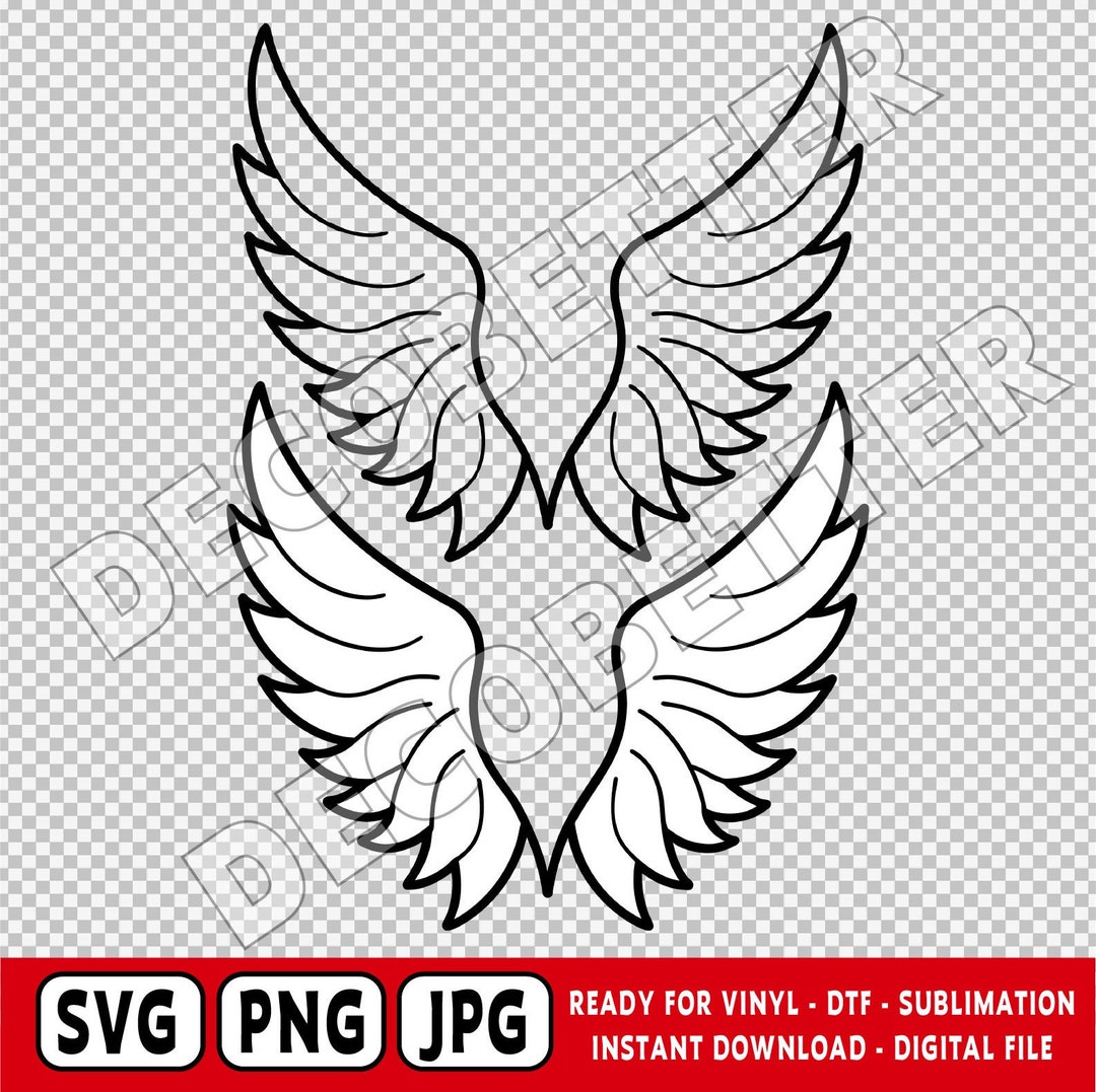 Angel Wings SVG: Cricut Ready, DTF, Sublimation (digital Download) - Etsy