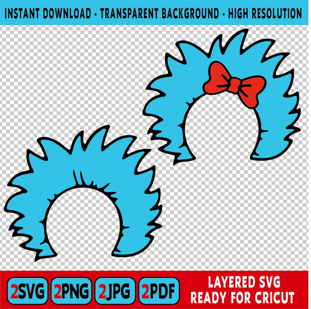 Thing 1 Thing 2 Hair | Thing 1 Wig | Thing 1 Thing 2 Svg | Thing 1 and ...