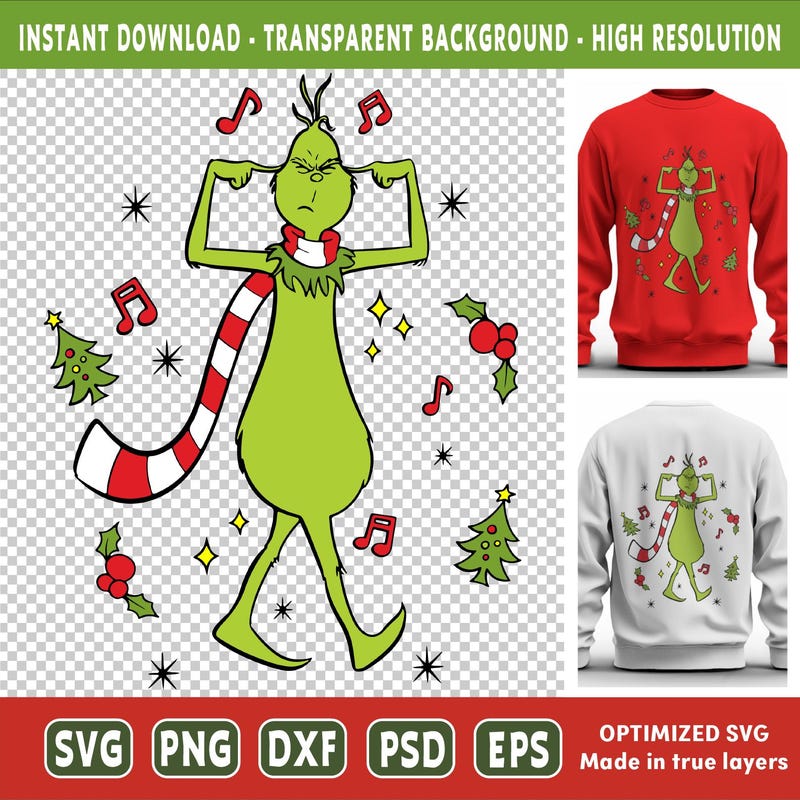 Grinch Full Body Svg - Etsy