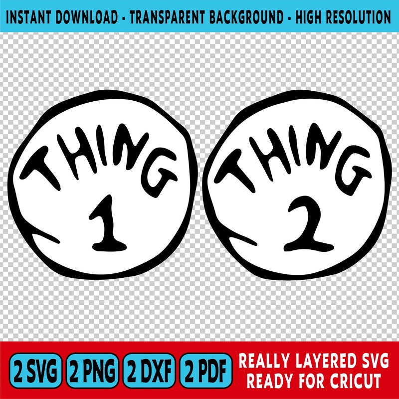 Thing 1 Png - Etsy
