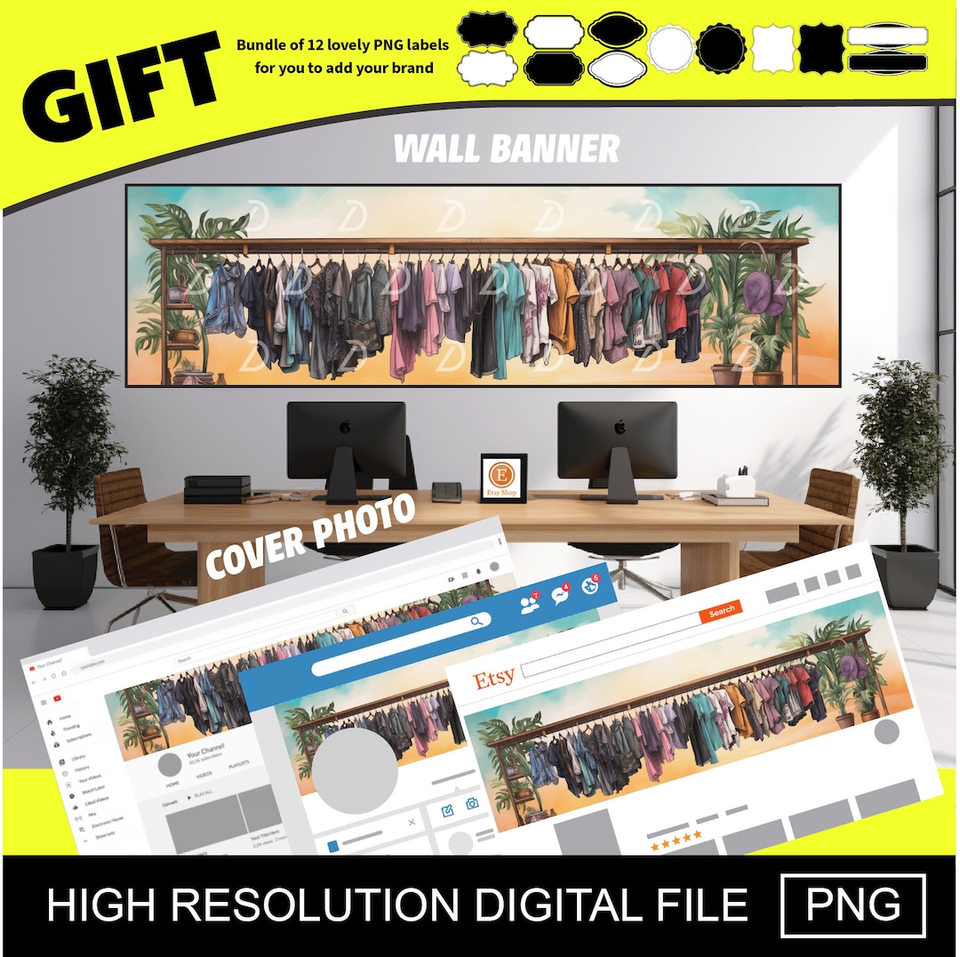 Etsy Shop Banner for Clothing Shop, Big Digital Banner, Etsy Store ...