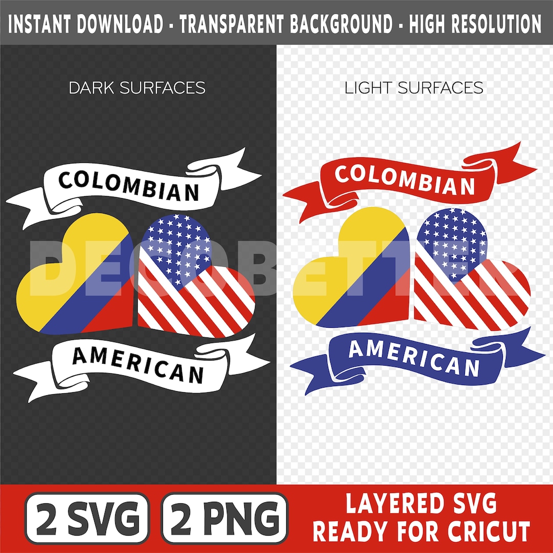 Colombian American Flag - PNG and SVG - Digital File - USA and Colombia ...