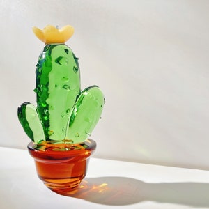 Glass Cactus Pot Set, Fused Glass Succulents, Stained Glass, Cactus ...