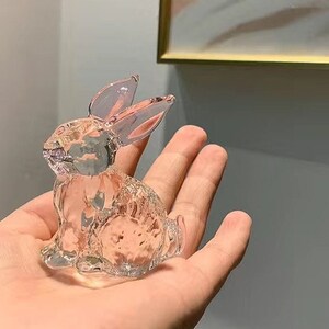 Glass Rabbit Statue, Cute Rabbit Sculpture, Glass Miniature Animals ...