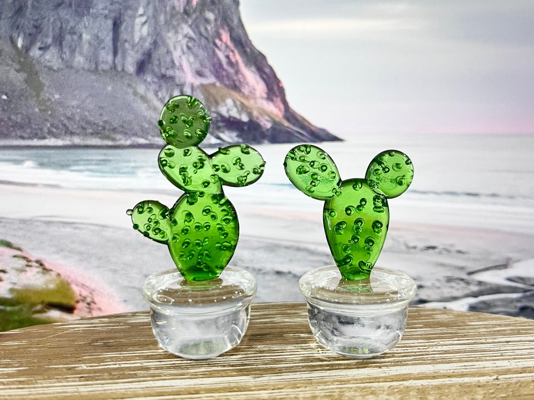 Mini Glass Cactus Set, Fused Glass Succulents, Stained Glass, Cactus ...