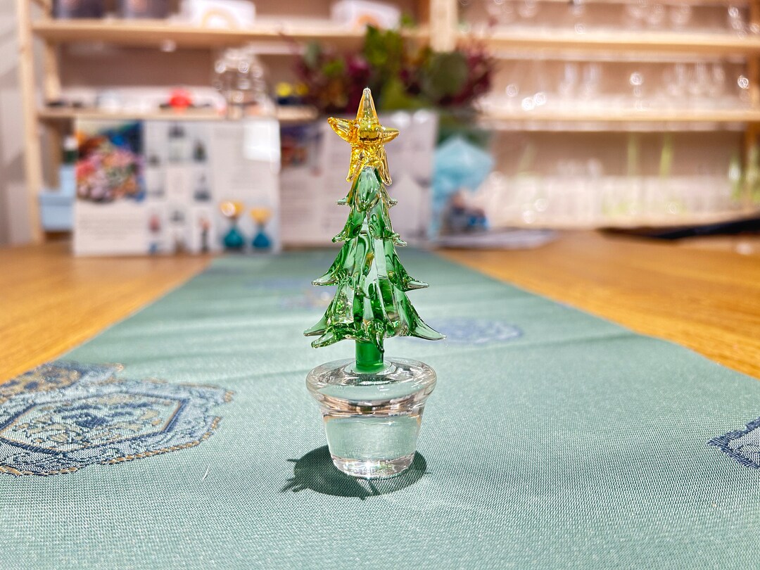 Christmas Tree Glass Ornaments, Handmade Stained Glass Figurine, Art ...