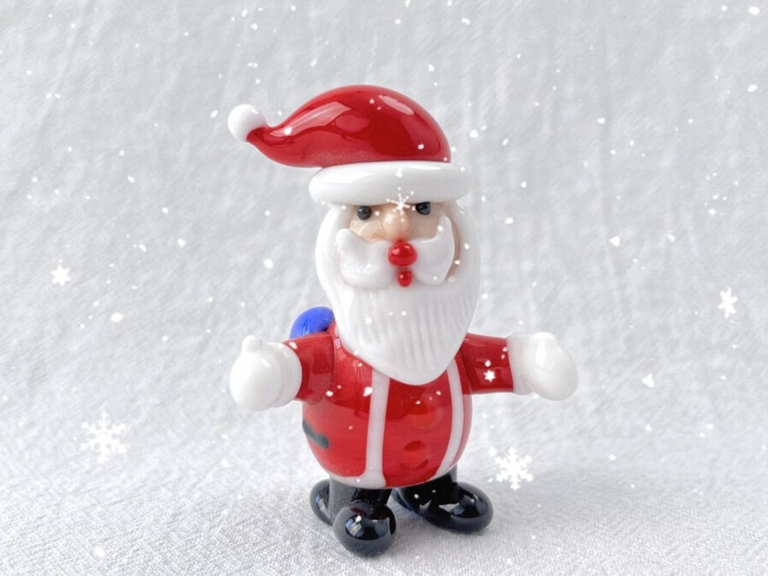 Handmade Glass Decoration, Santa Claus, Glass Santa, Glass Decorations ...