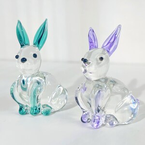Glass Rabbit Statue, Cute Rabbit Sculpture, Glass Miniature Animals ...