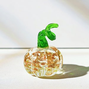 Glass Pumpkin Figurine, Little Glass Pumpkin, Miniature Pumpkin, Small ...